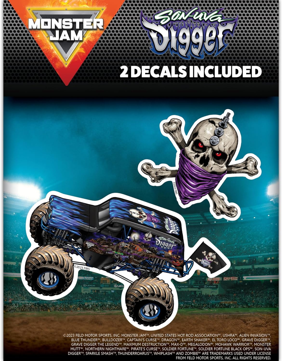 Monster Jam Son-Uva Digger Decals - Set of 2 Monster Truck and Skull ...
