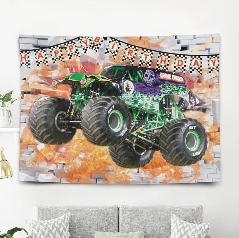Monster Jam Tapestry Gift Wall Hanging Backdrop for Room Bedroom Girls ...
