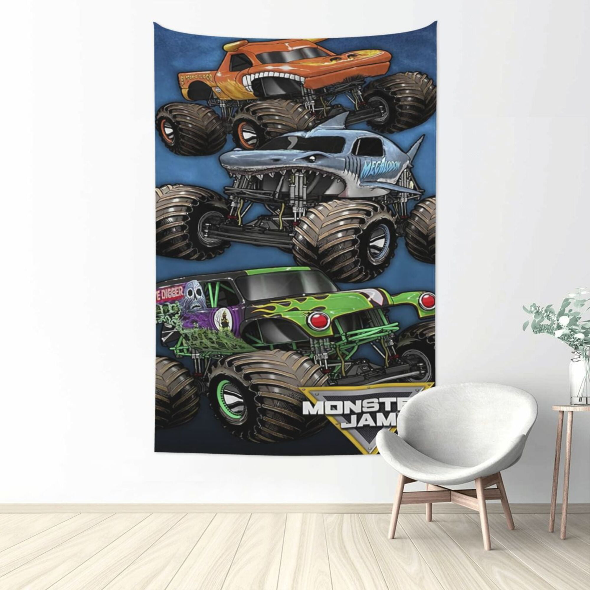 Monster Jam Tapestry Home Decor Poster Tapestries Aesthetic Wall ...