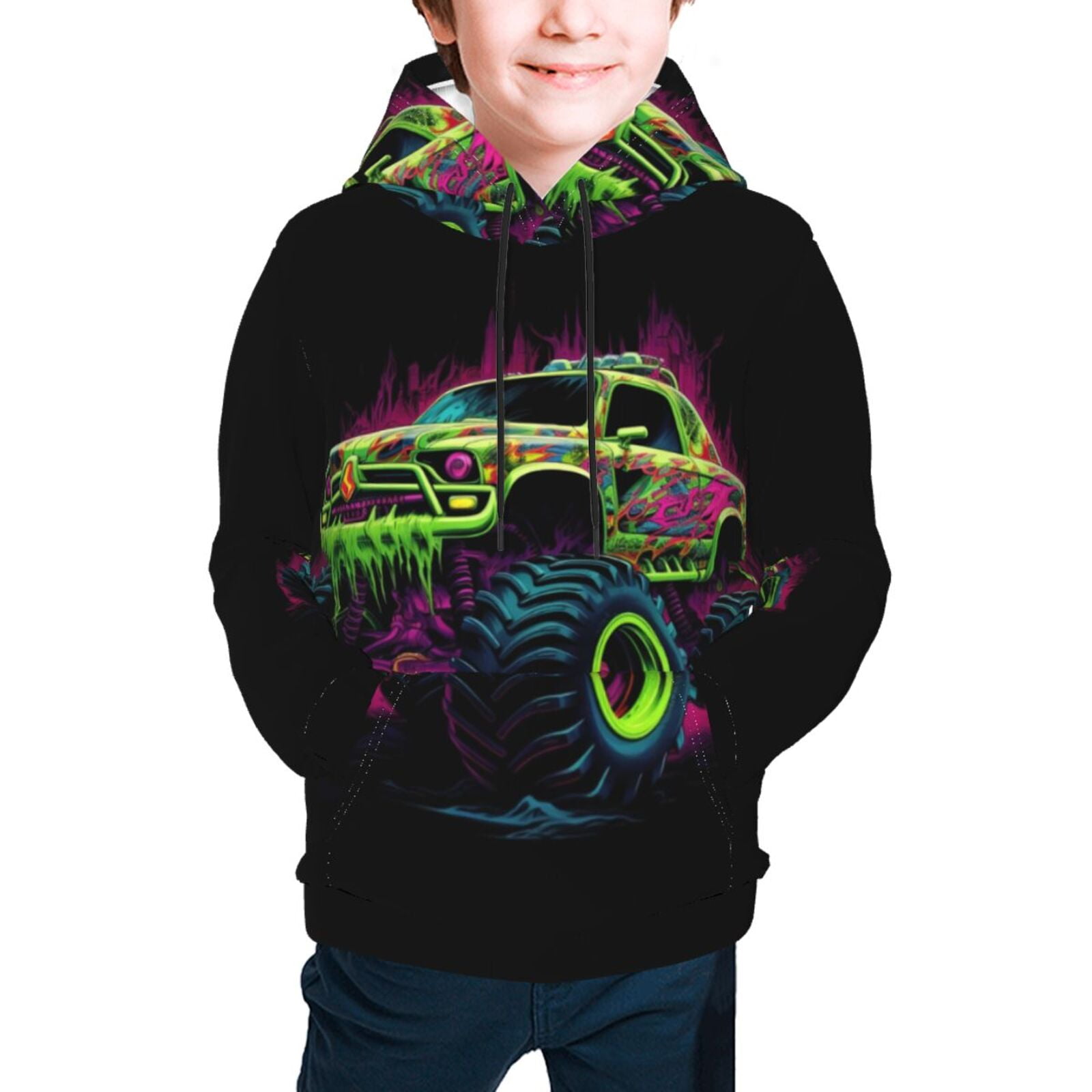 Monster Jam Teens Boys Girls Hoodie Novelty 3D Print Lightweight ...