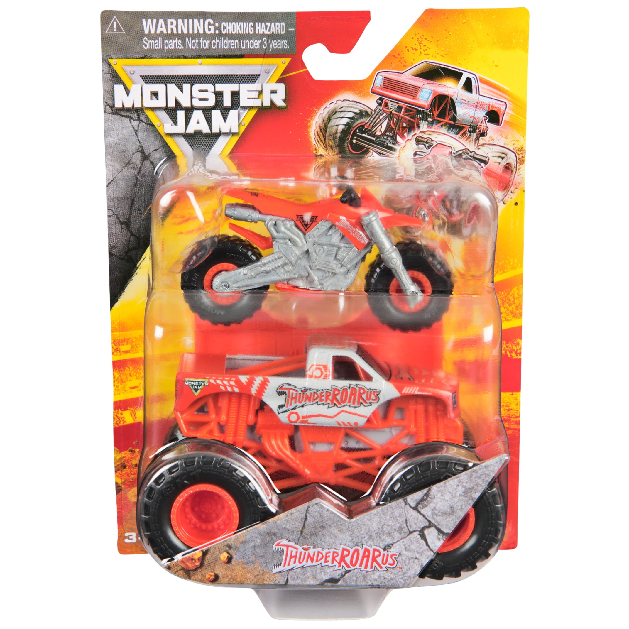 Monster Jam, Monster Truck and Dirt Bike Vehicle 2-Pack, 1:64 Scale ...
