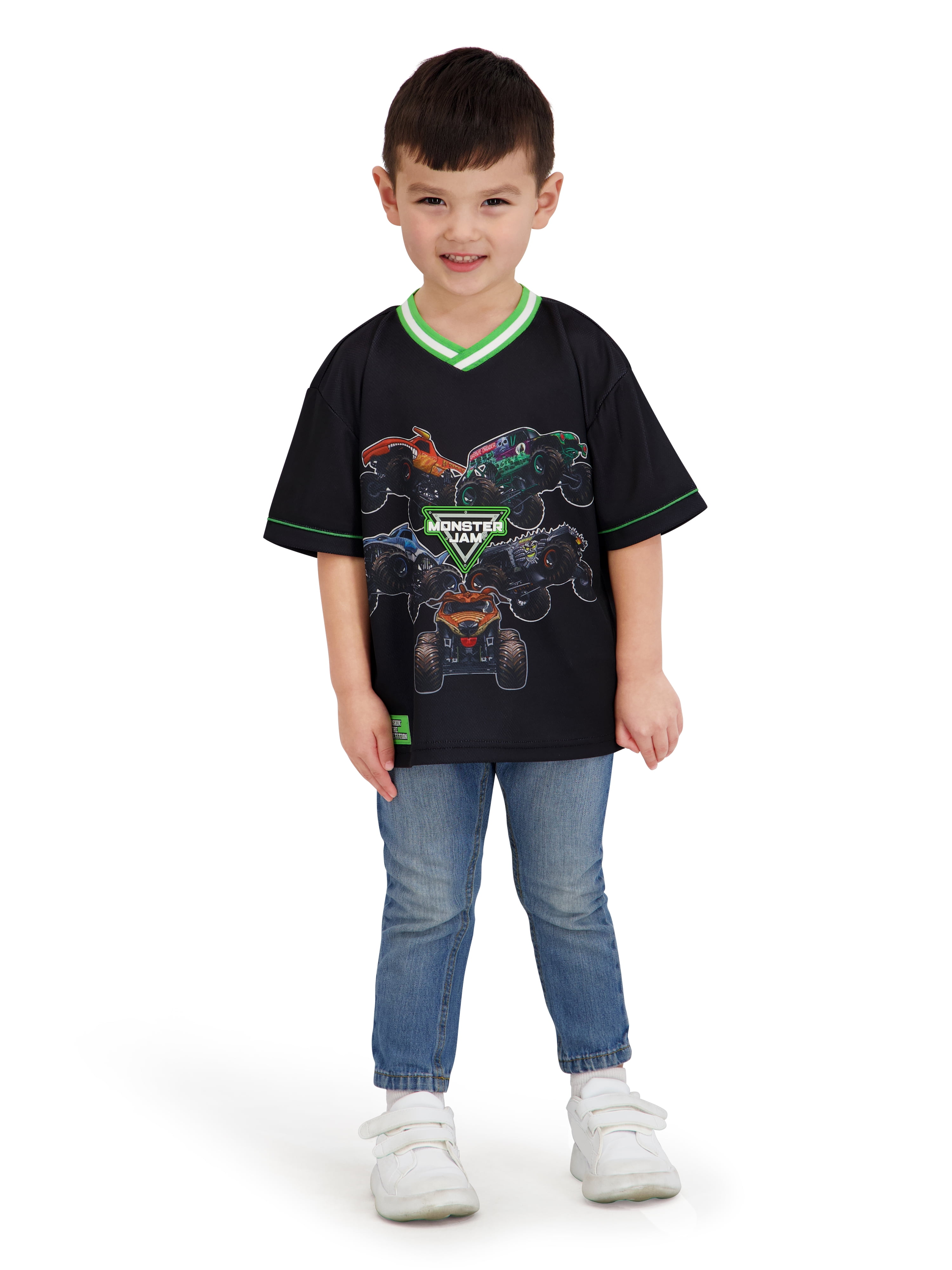 Monster Jam Toddler Boy Short Sleeve Jersey, Sizes 12 Months-5T ...
