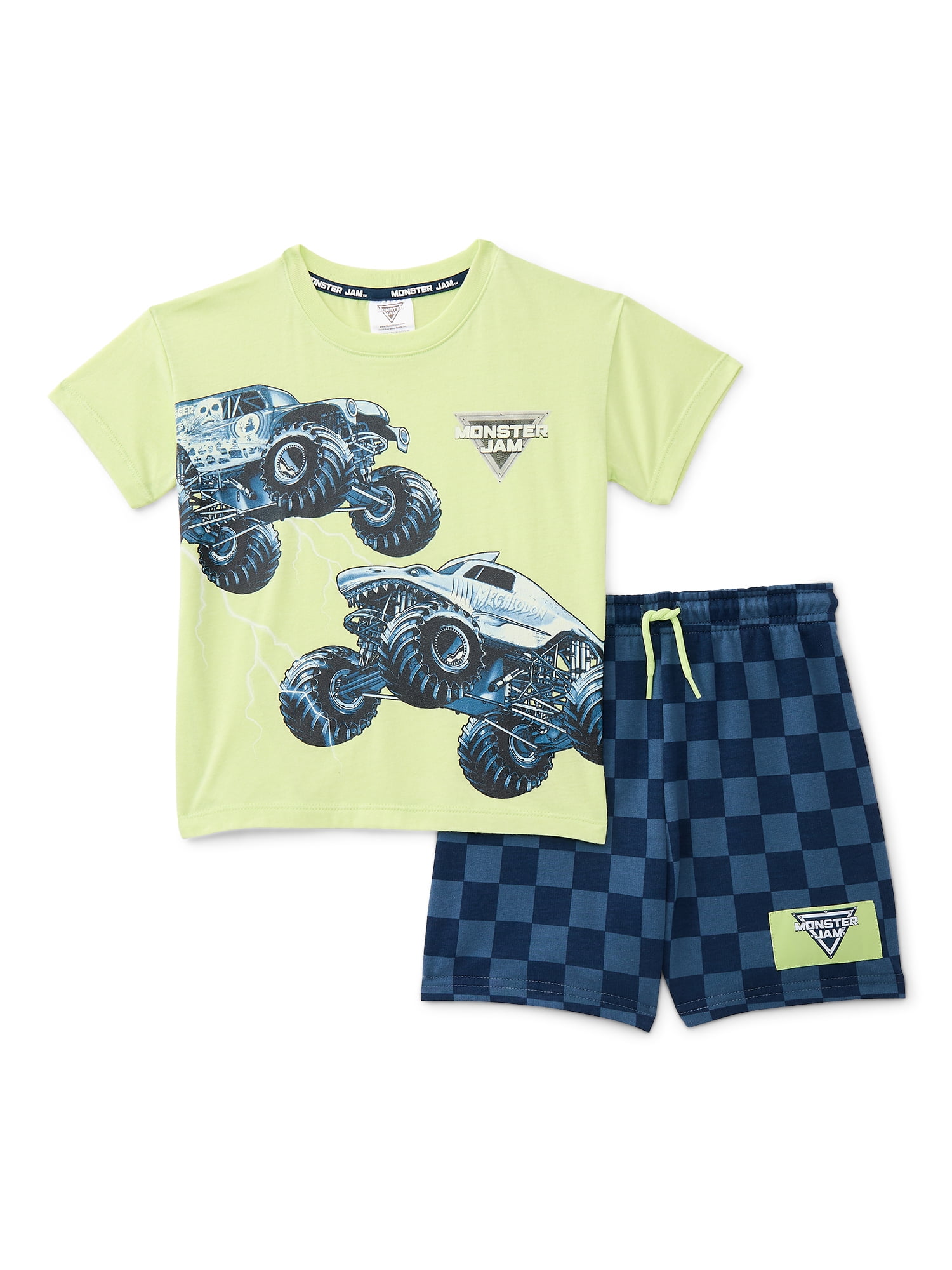 Monster Jam Toddler Boys' Short Sleeve Graphic Tee and Shorts Set, 2 ...