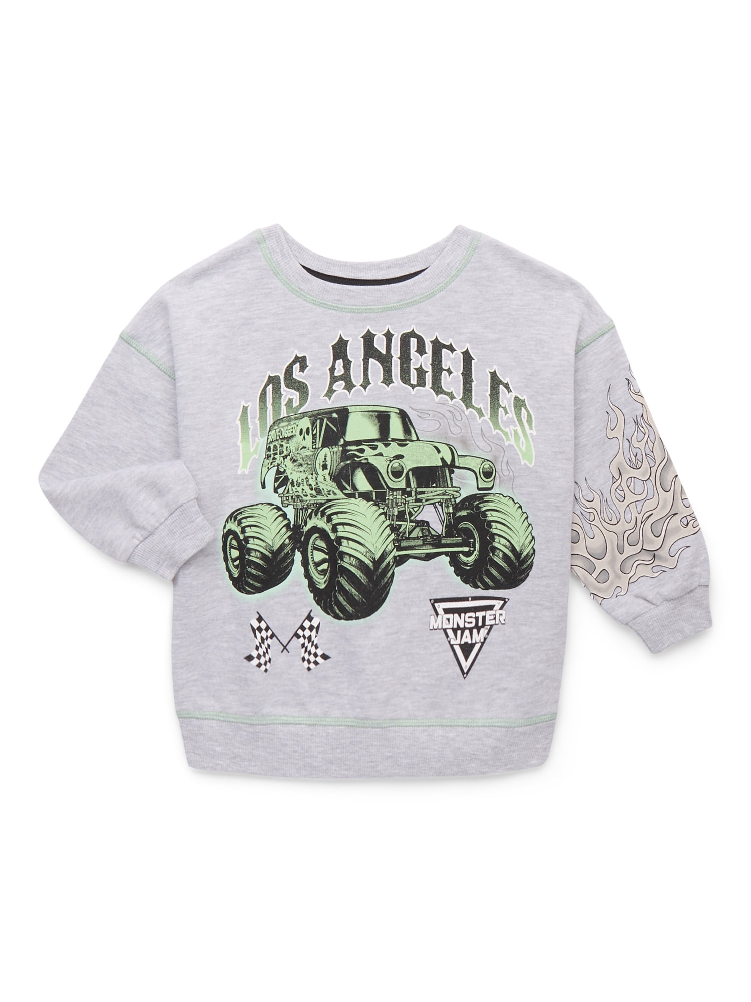 Monster Jam Toddler Boys Graphic Crewneck Sweatshirt, Sizes 12 Months ...