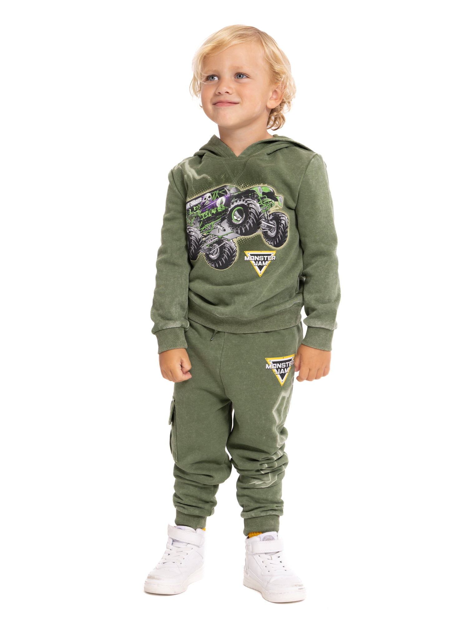 Monster Jam Toddler Boys Hooded Graphic Sweatshirt and Jogger Pants Set ...