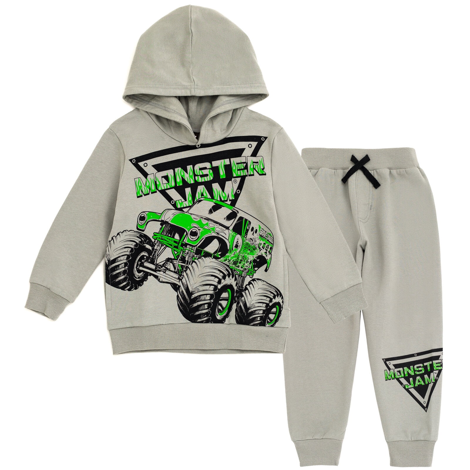 Monster Jam Toddler Boys Hoodie and Jogger Pants Outfit Set Light Gray ...