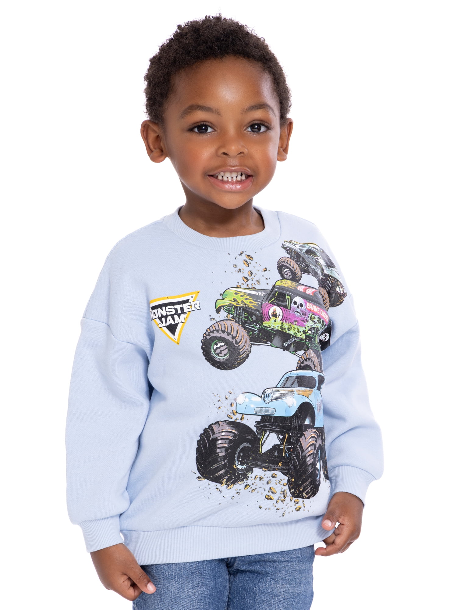 Monster Jam Toddler Long Sleeve Graphic Crewneck, Sizes 12M-5T ...