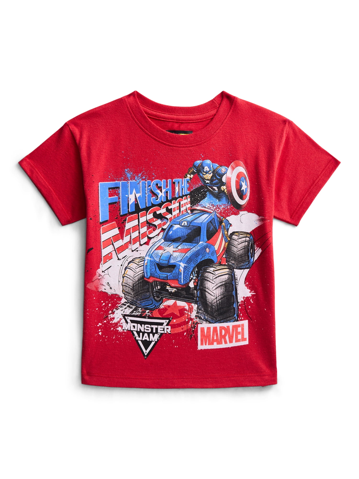 Monster Jam Toddler Short Sleeve Graphic Patriotic Americana Americana ...