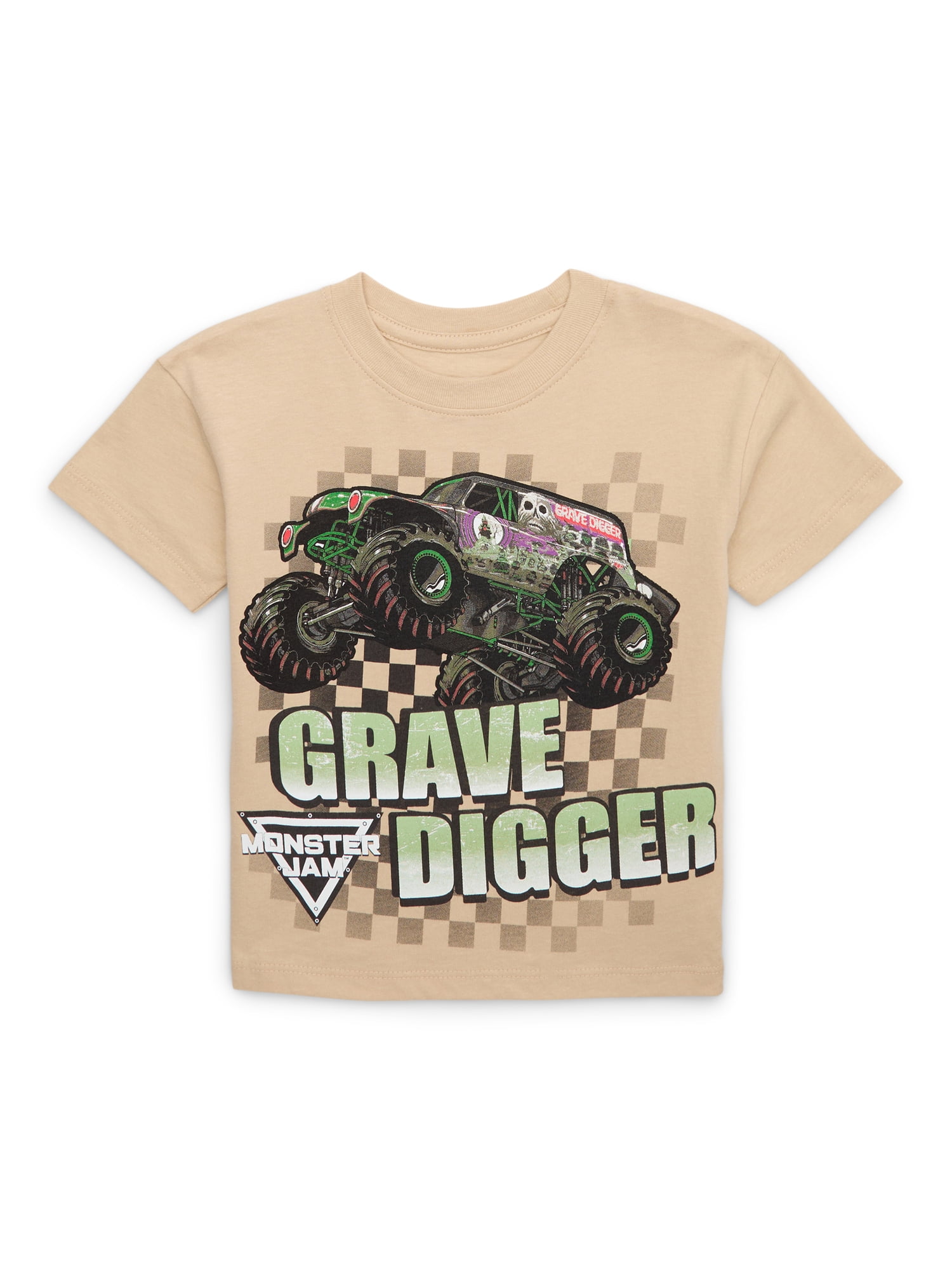 Monster Jam Toddlers’ Grave Digger Cotton Graphic Tee with Short ...