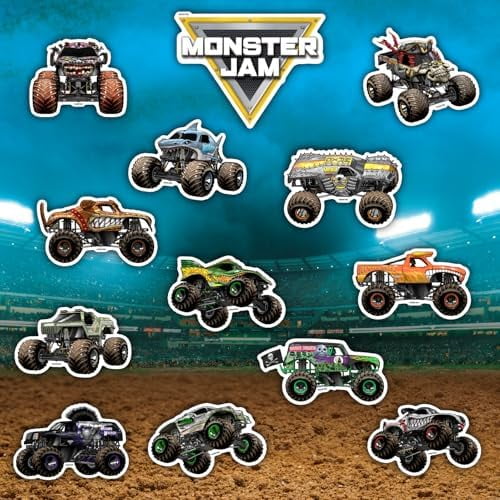 Monster Jam Trucks Decal Pack - Set of 15 Monster Truck Stickers ...