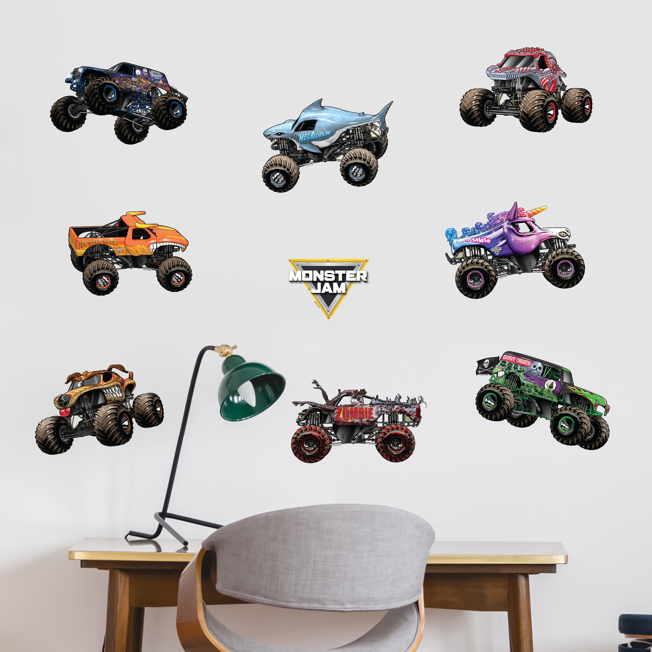 Monster Jam Trucks Wall Decals Pack - Grave Digger Son-Uva Digger El ...