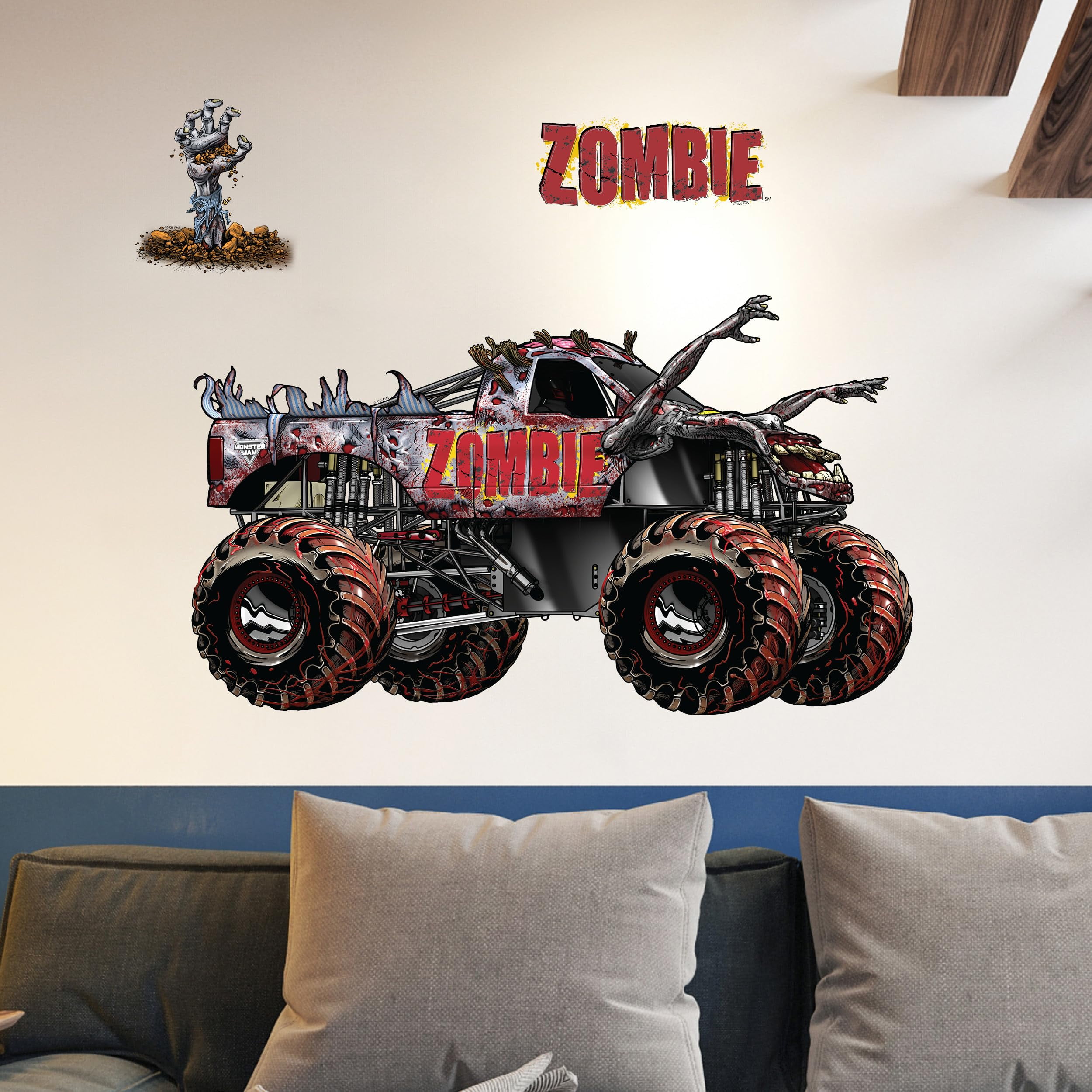 Monster Jam Zombie Truck Wall Decal - Large 21" Wide Monster Truck Wall ...