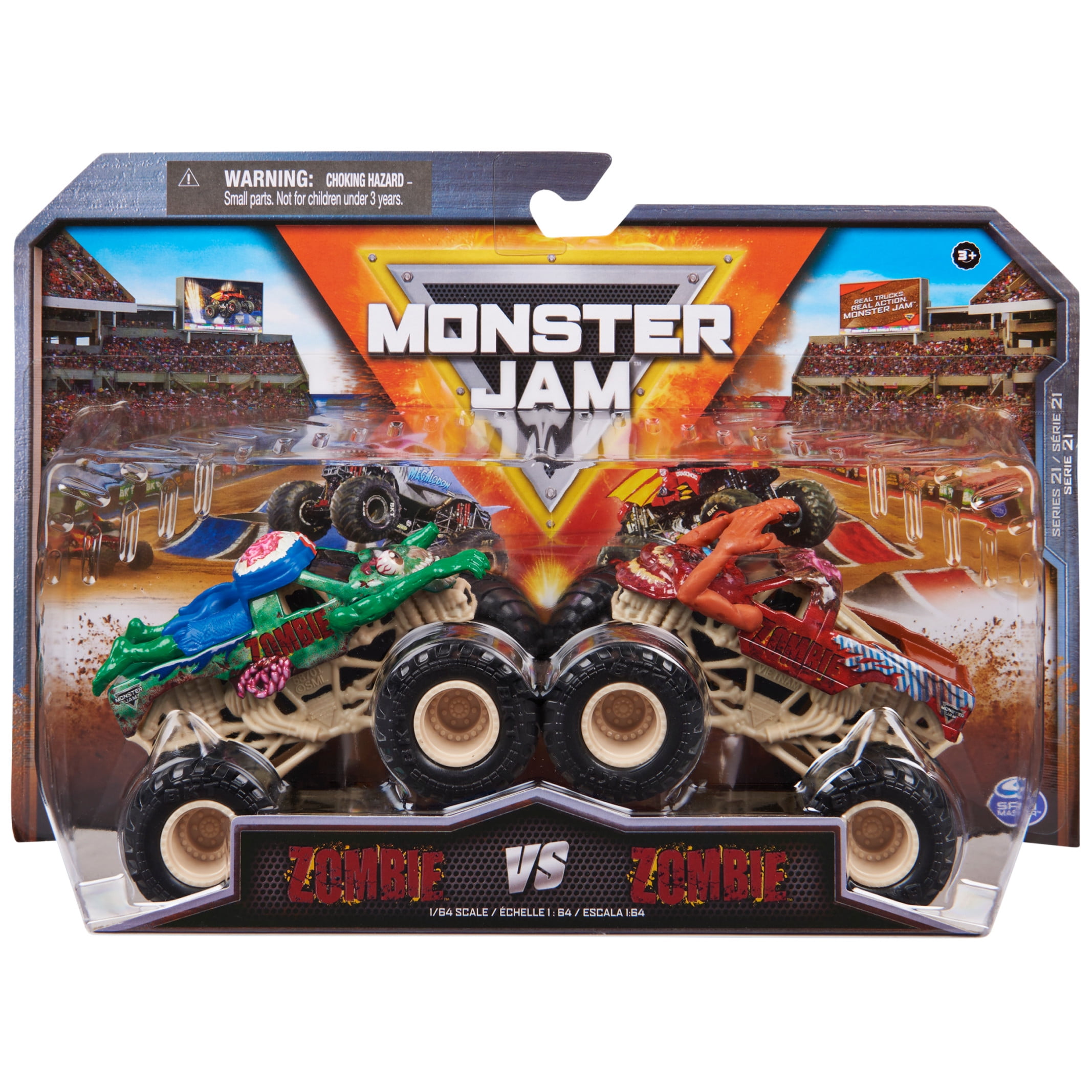 Monster Jam, Official Big Toy Dragon, Zombie Vs. Zombie 1:64 Scale Die ...