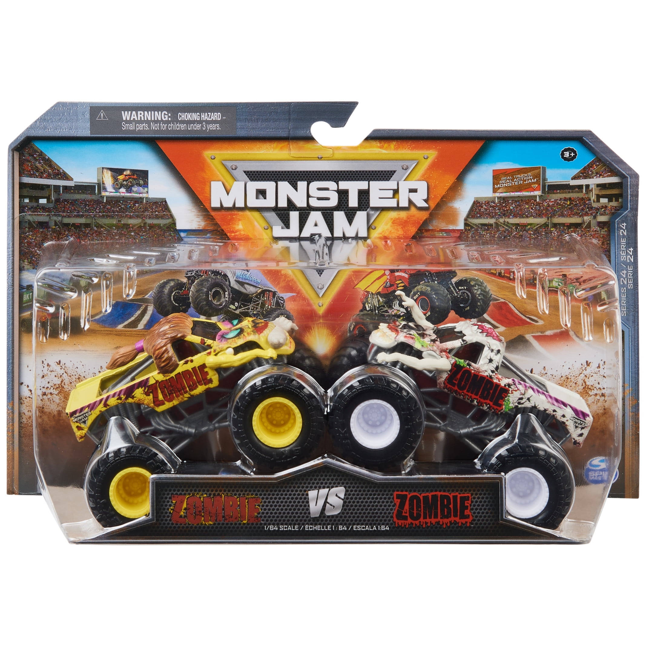 Monster Jam 1:64 Scale Die-Cast Trucks - Zombie (Yellow) Vs. Zombie ...