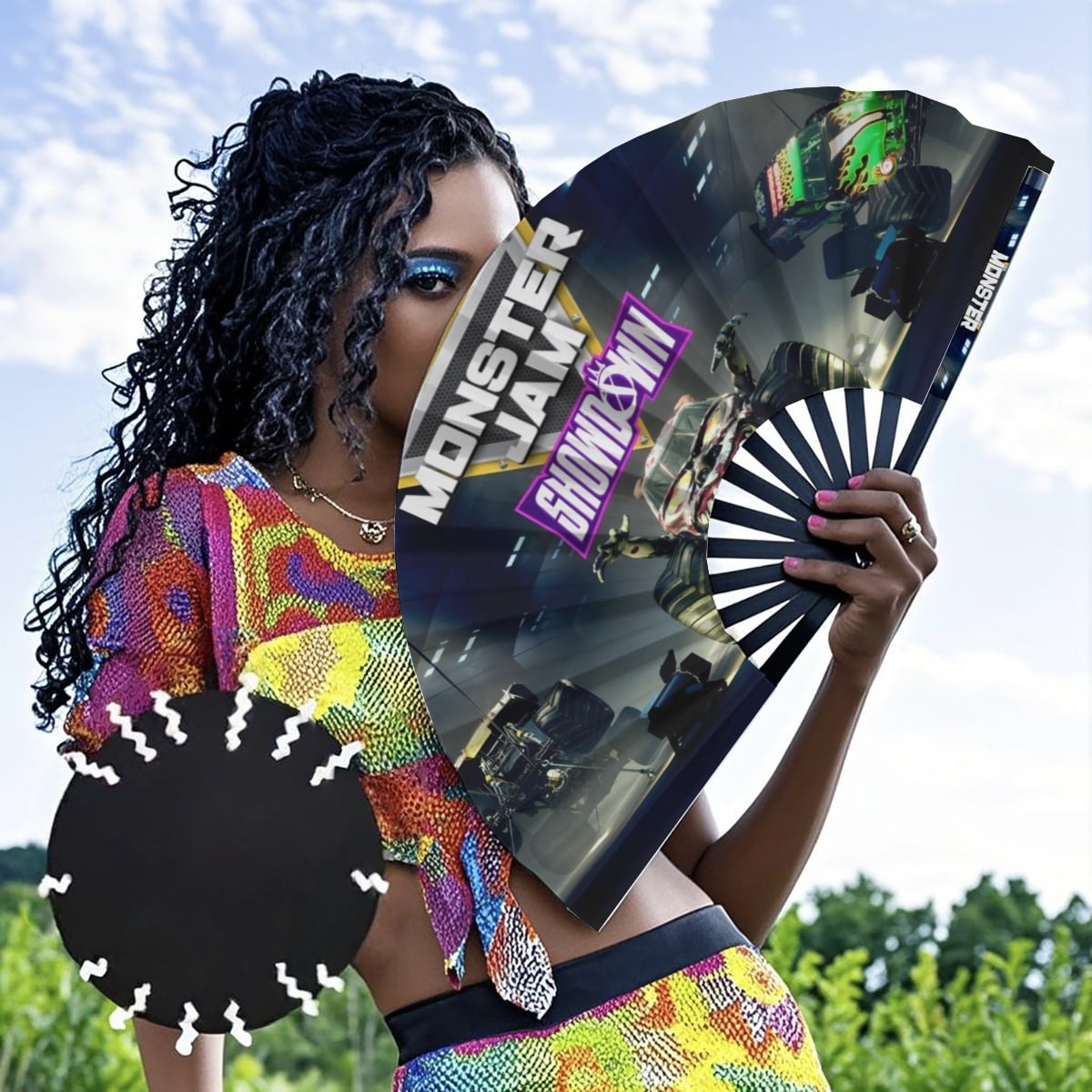 Monster Jam -theme Folding Fan Chinese Fan Hand Polyester Foldable Fan ...