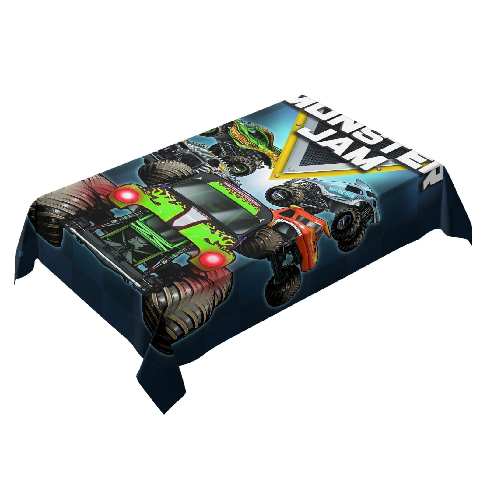Monster Jam-theme square tablecloth has an iconic print, fits most ...