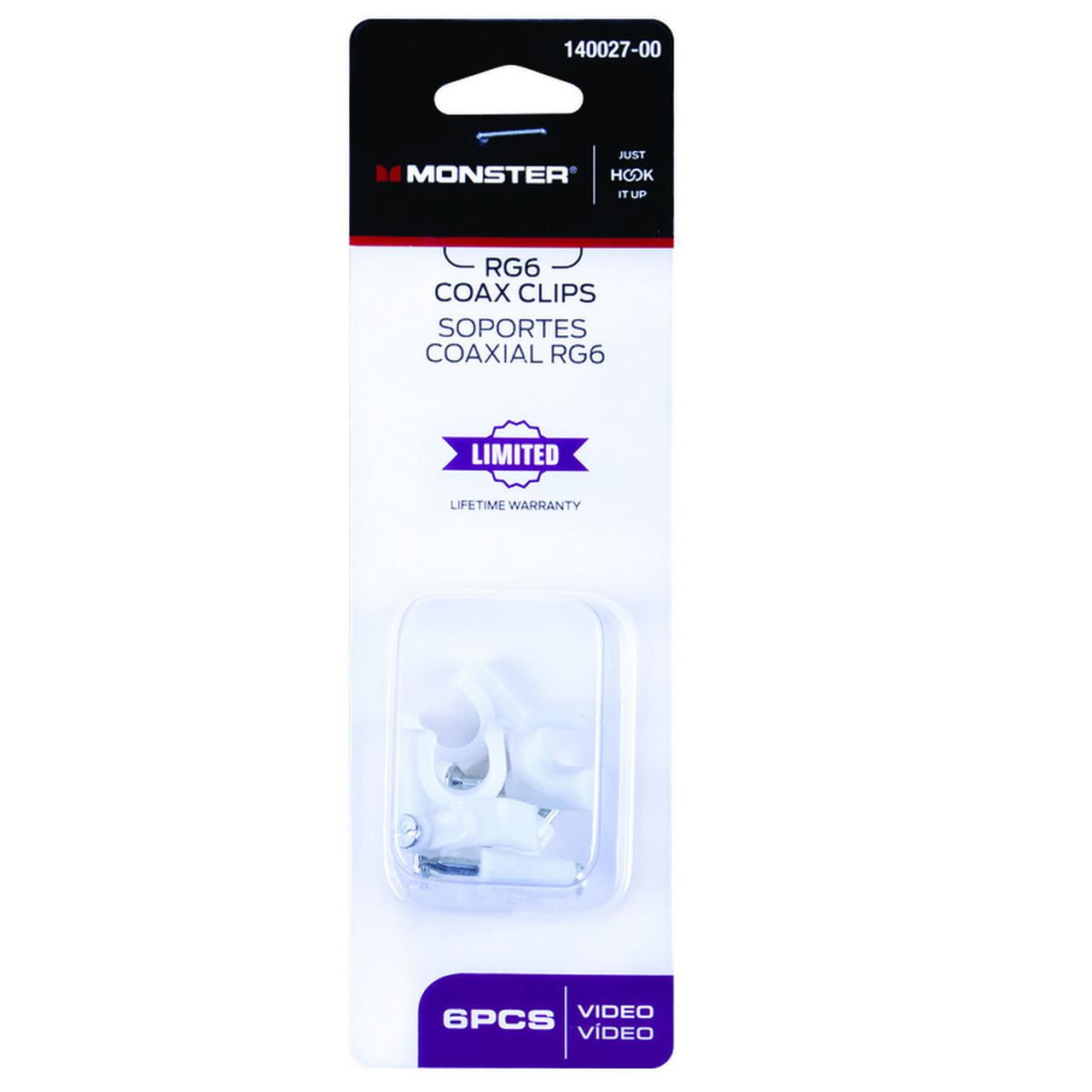 Monster Jhiu 140027-00 White RG6 Coax Cable Clips - Walmart.com
