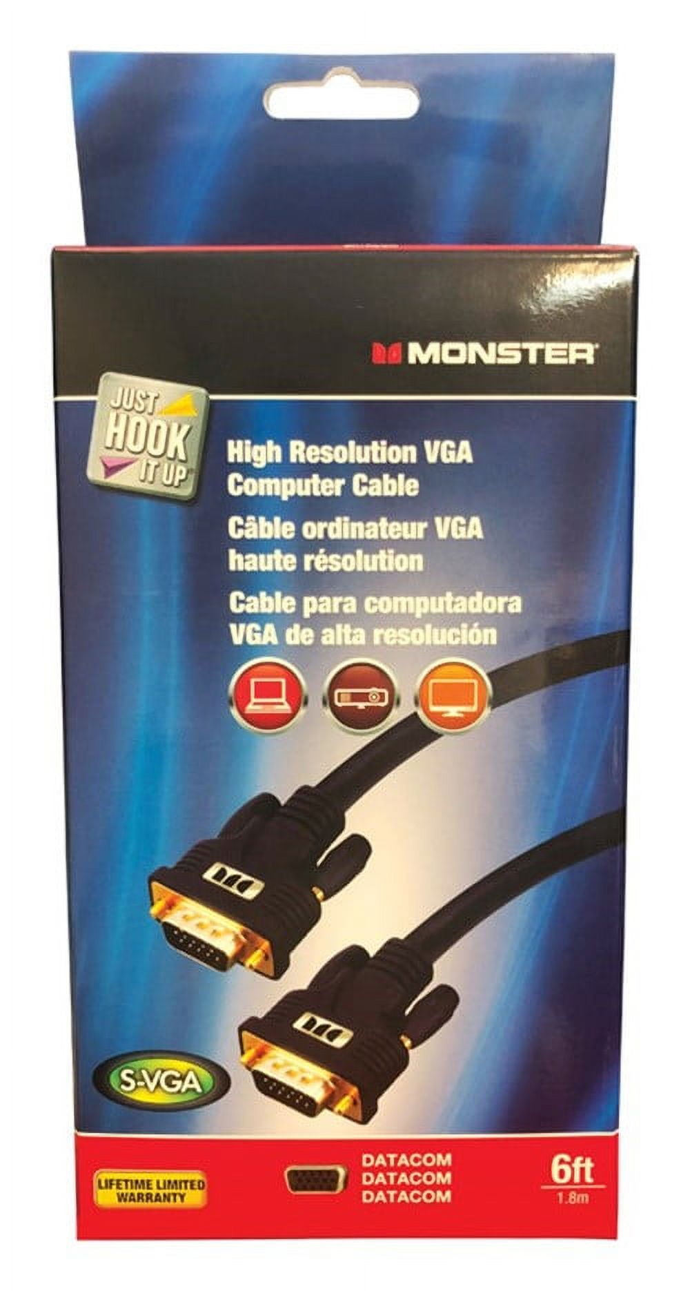 Monster Jhiu 140050-00 6 ft. Black VGA Video Cable - Walmart.com