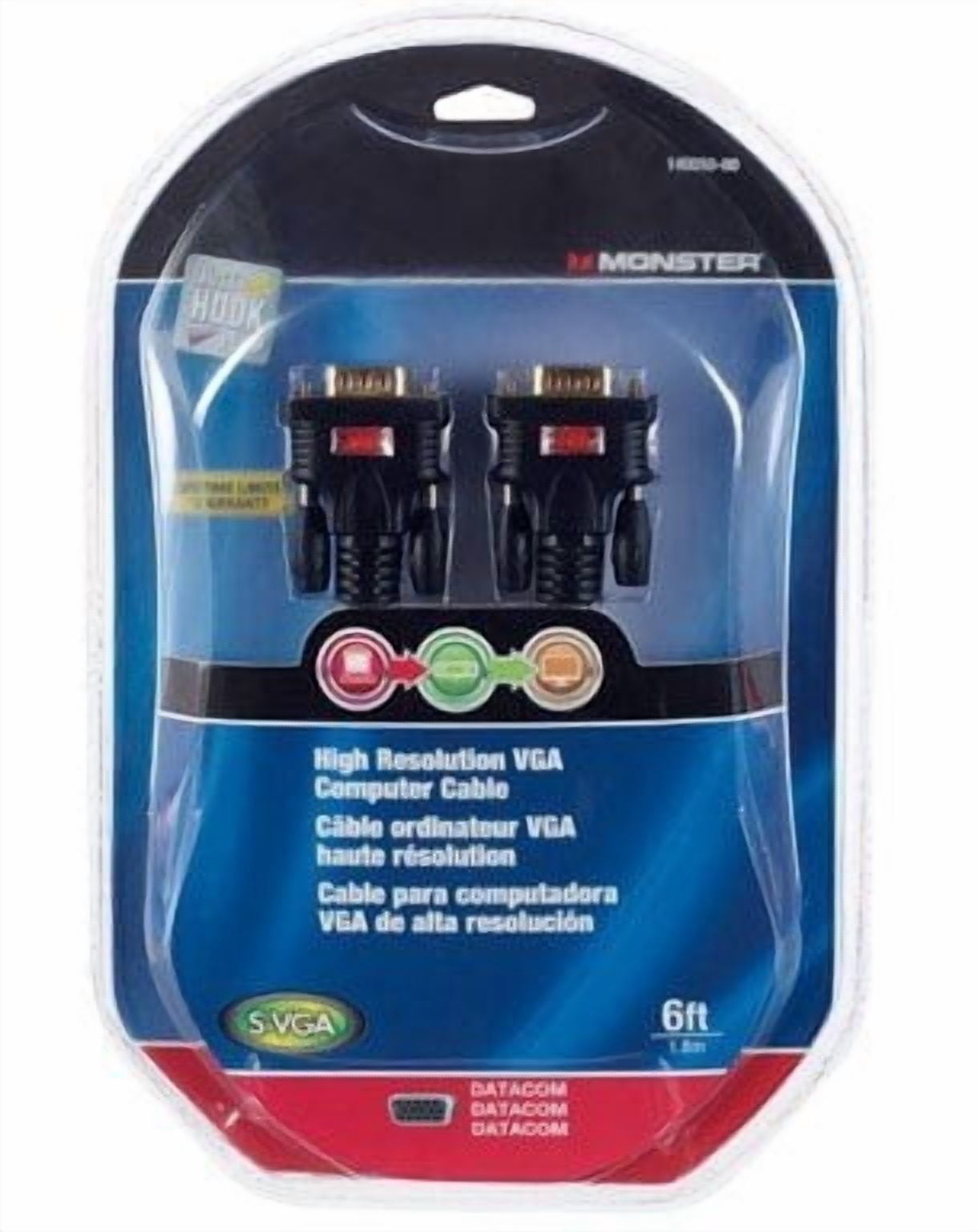 Monster Jhiu 140050-00 6 ft. Black VGA Video Cable - Walmart.com