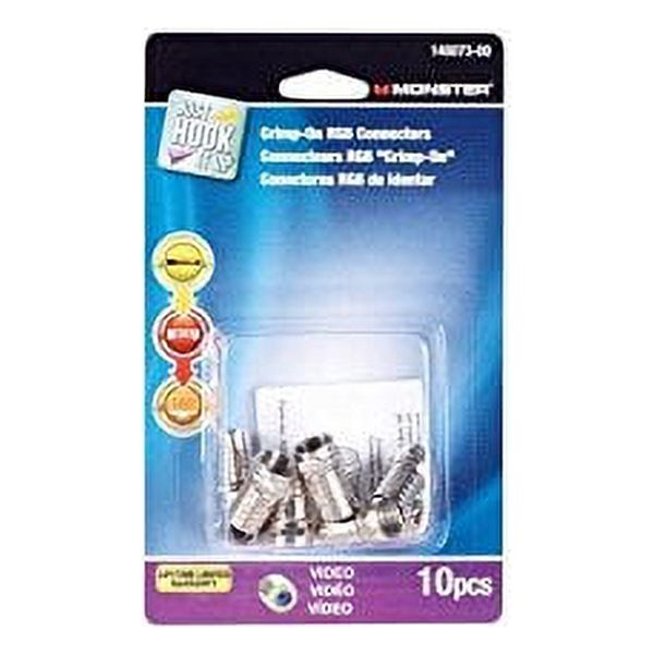 Monster Jhiu 140073-00 F Type Crimp-on RG6 Coax Connectors - Walmart.com