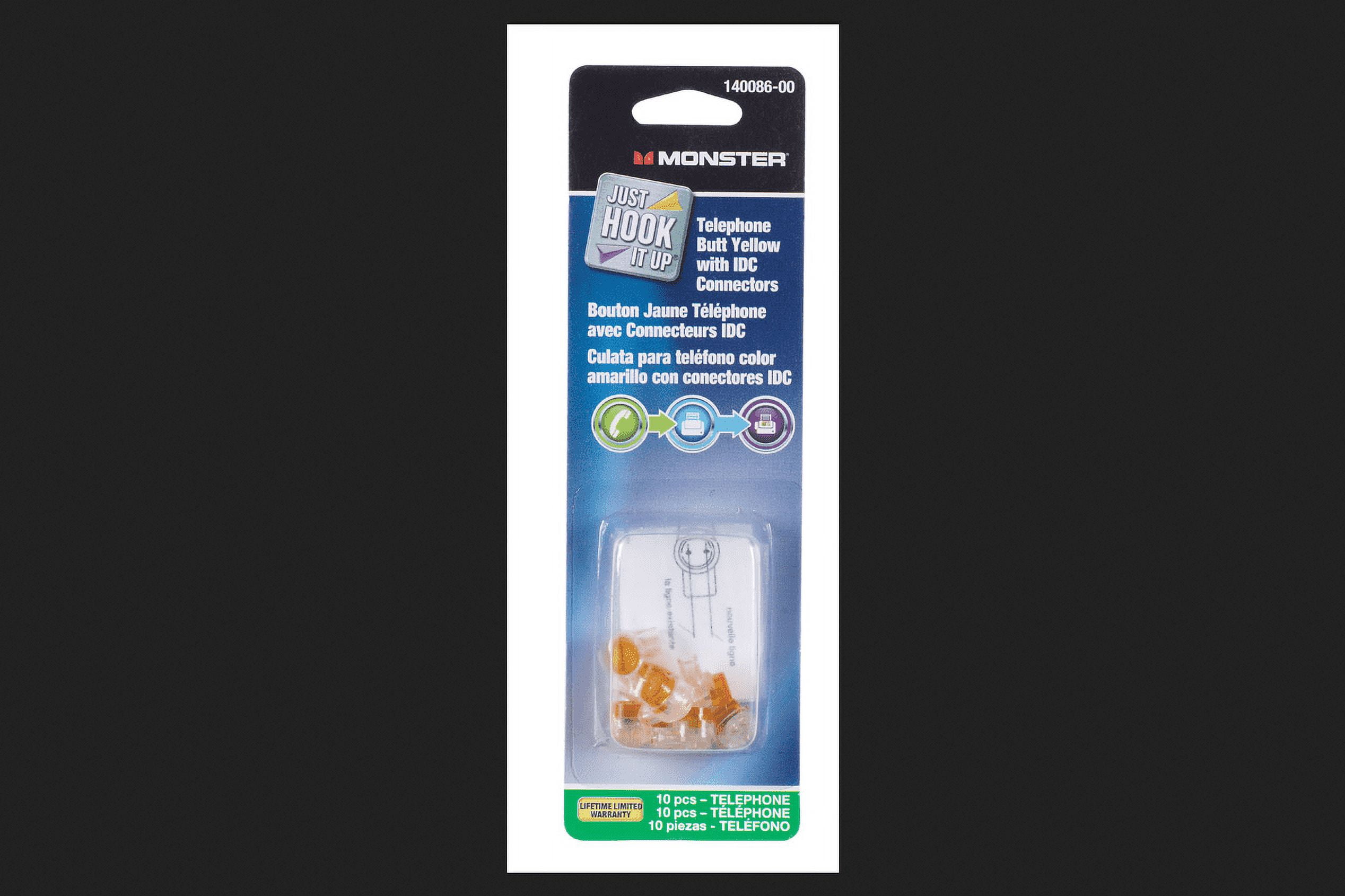 Monster Jhiu 140086-00 Yellow Telephone Butt IDC Connectors - Walmart.com