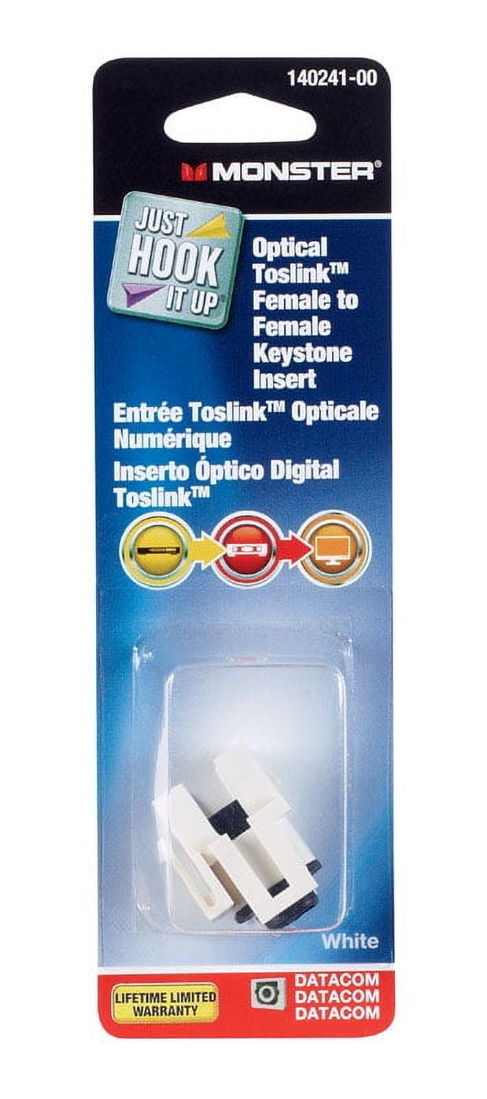 Monster Jhiu 140241-00 White Digital Optical Toslink Keystone Insert ...