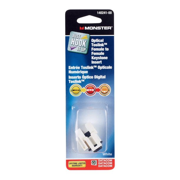 Monster Jhiu 140241-00 White Digital Optical Toslink Keystone Insert ...