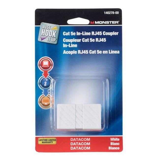 Monster Jhiu 140278-00 White Category 5E In-Line Coupler - Walmart ...