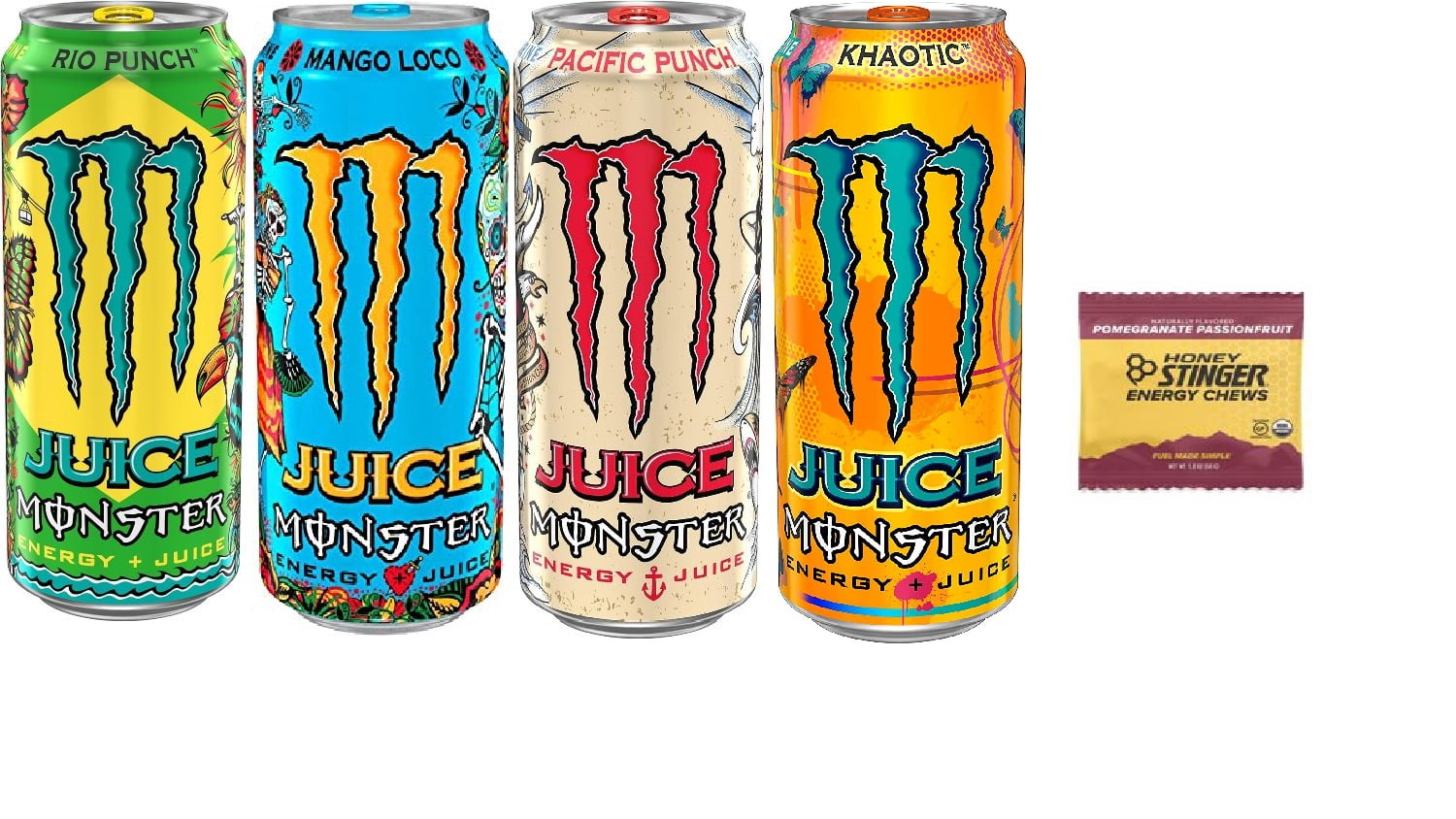 Monster Juiced Energy Drink Variety Pack: Rio Punch, Khaotic, Pacific ...
