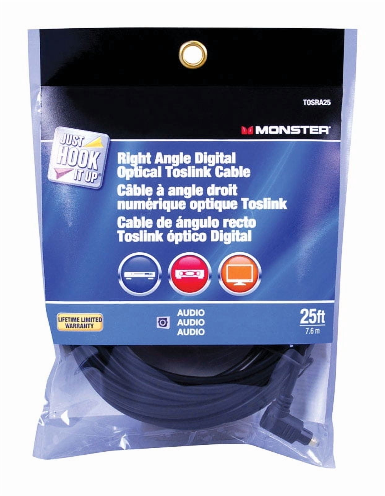 Monster Just Hook It Up 25 ft. L Digital Audio Optical Toslink Cable ...