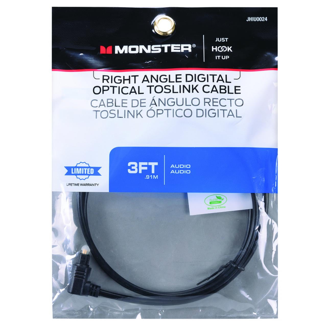 Monster Just Hook It Up 3 ft. L Digital Optical Toslink Cable Digital ...