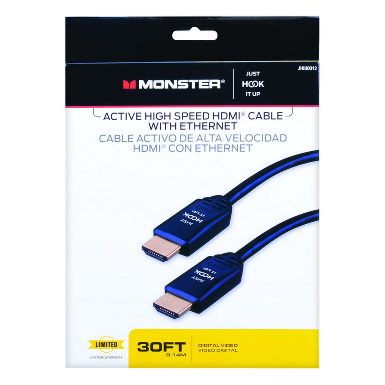 Monster Just Hook It Up 30 ft. L High Speed Cable with Ethernet HDMI ...