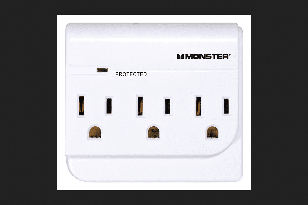 Monster Just Power It Up 3 outlets Surge Tap White - Walmart.com