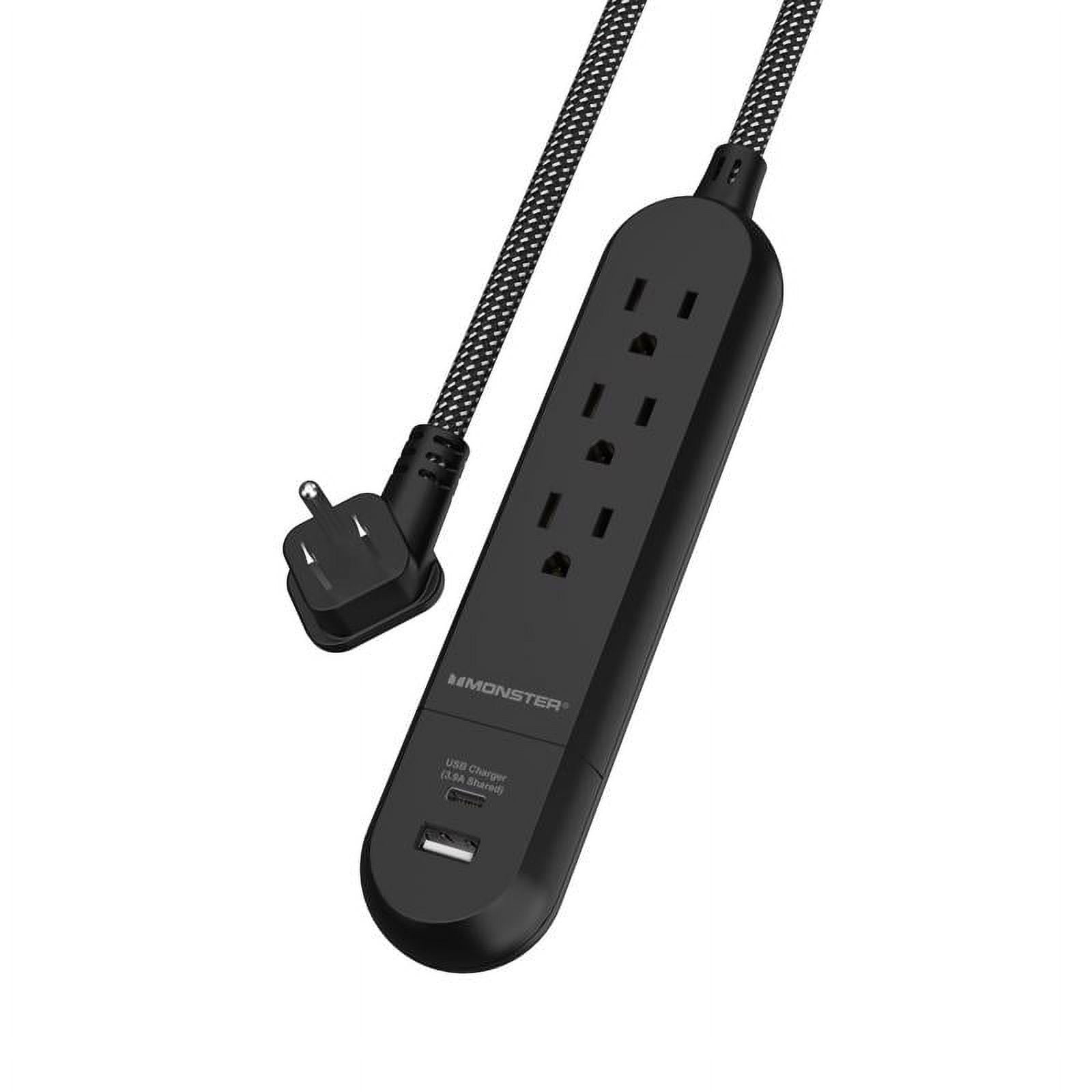 Monster Just Power It Up 4 ft. L 3 outlets Power Strip Black - Walmart.com