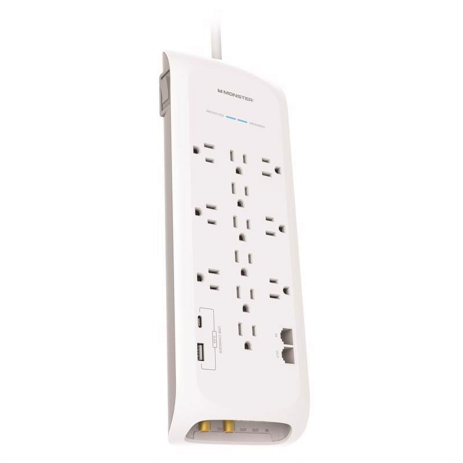 Monster Just Power it Up 6 ft. L 12 outlets Surge Protector w/USB White ...