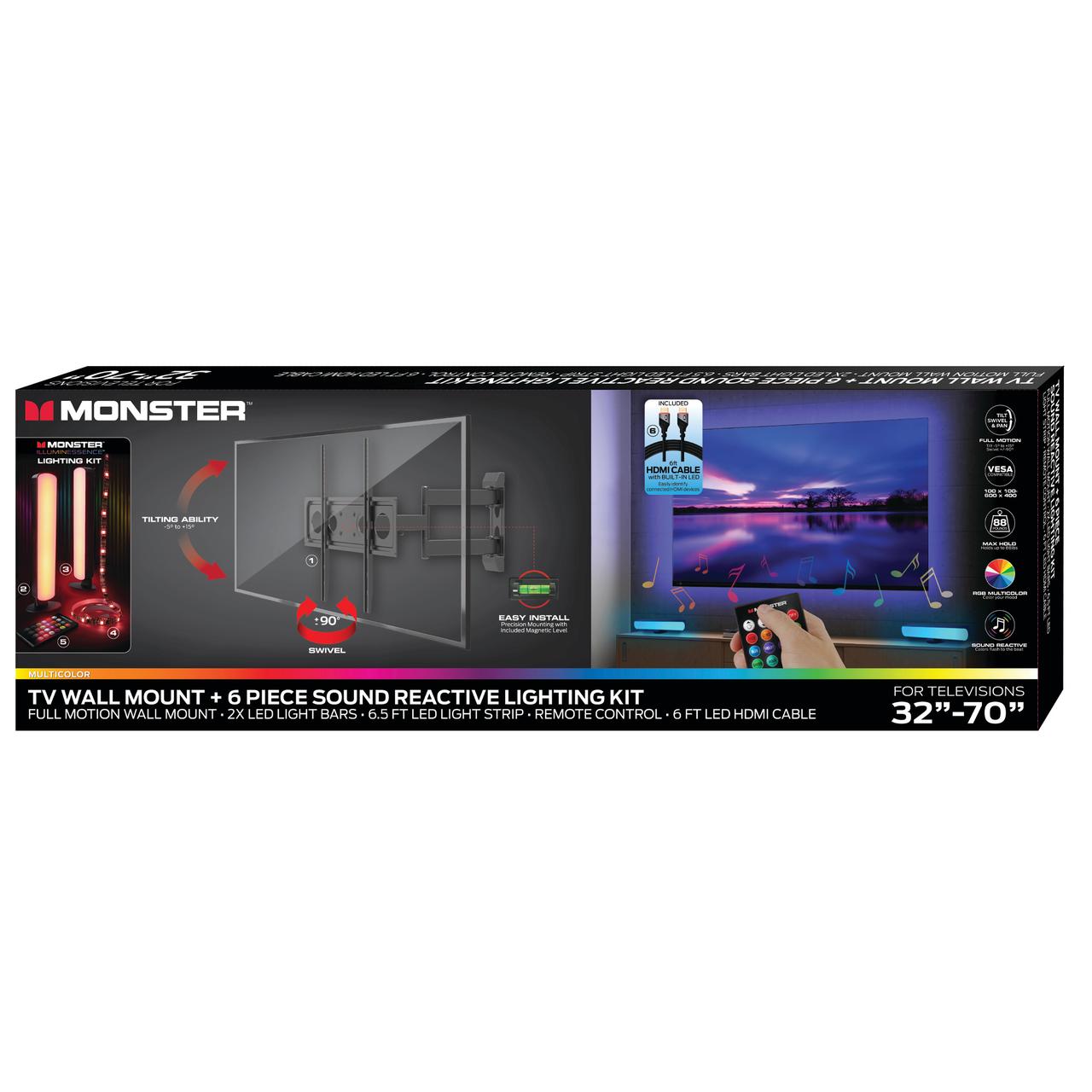 Full Motion 14"-55" LCD LED TV Wall Mount Retractable TV Rack Wall ...