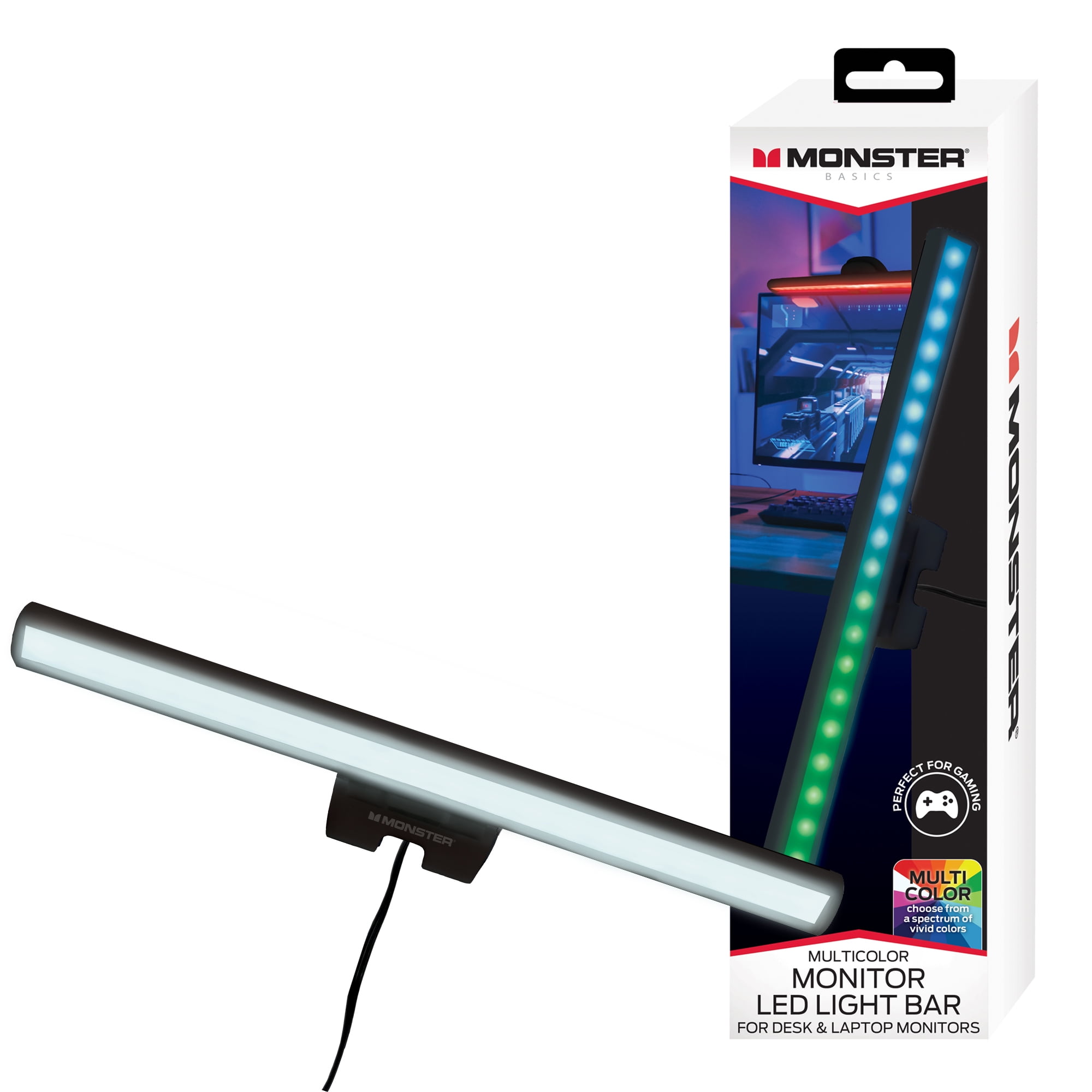 Monster Universal Multicolor Monitor LED Light Bar, Reduces Glare from ...