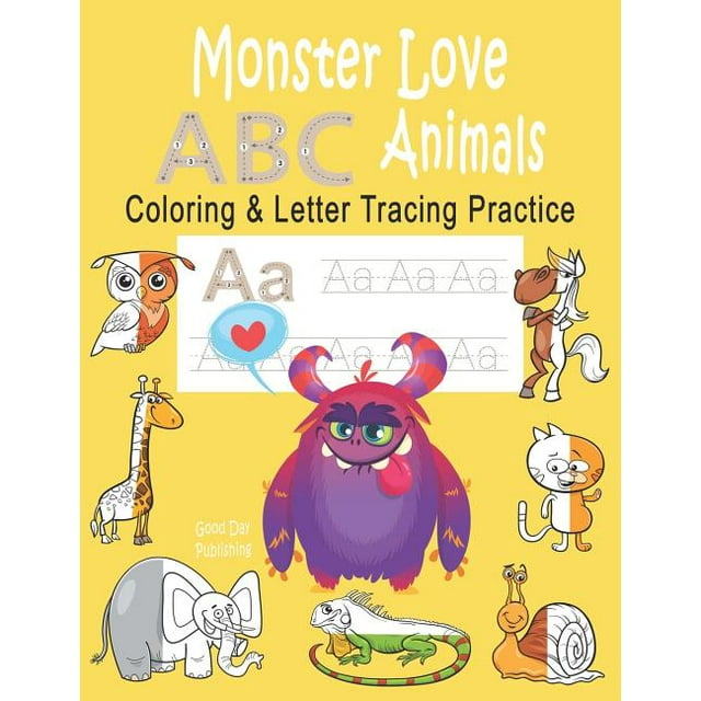 Monster Love ABC Letter Tracing: Monster Love ABC Animals Coloring ...