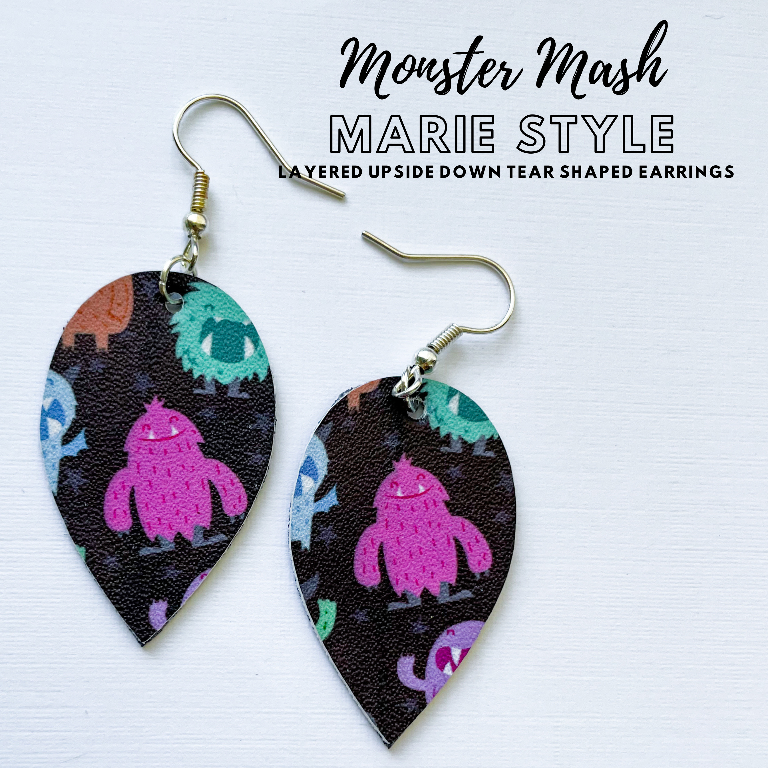 Monster Mash Earrings | Marie Style Dangle Earrings | Upside Down ...