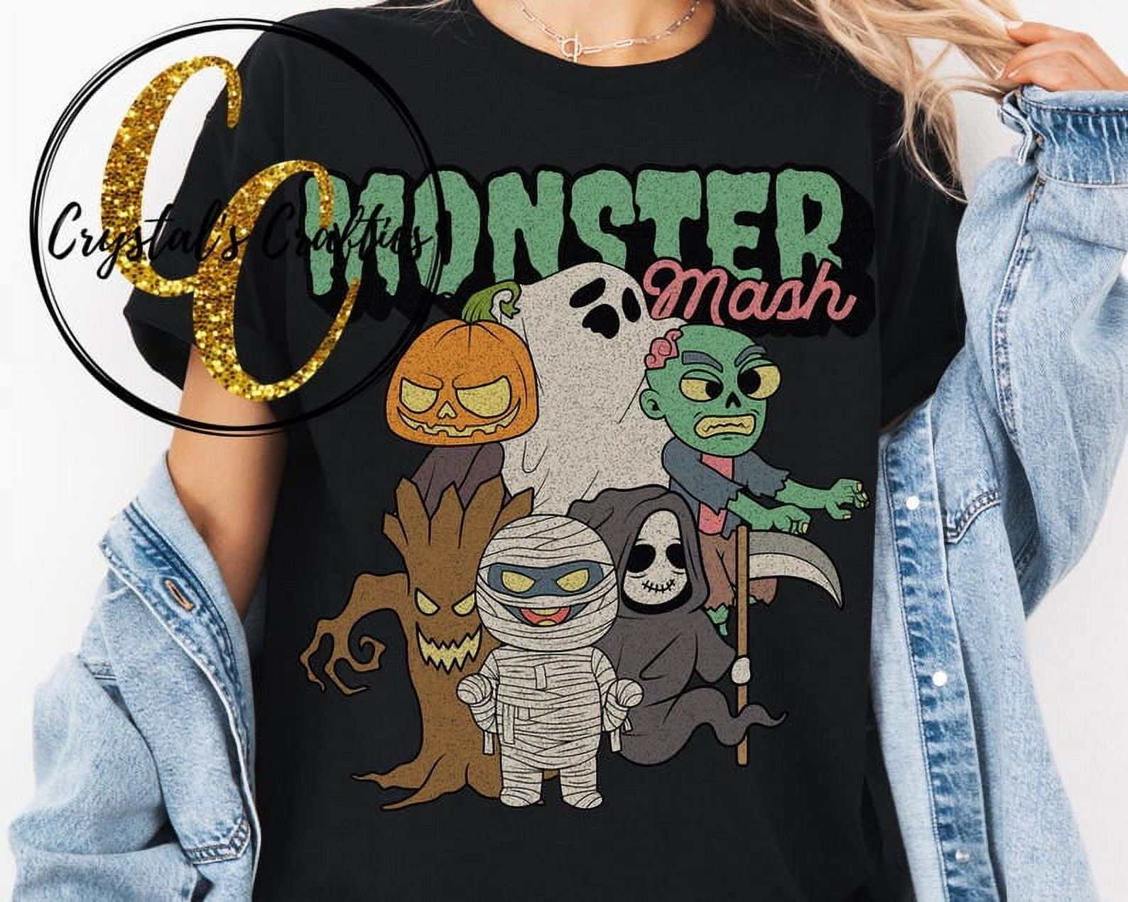Monster Mash Halloween T-shirt, Retro Monsters Design, Distressed ...