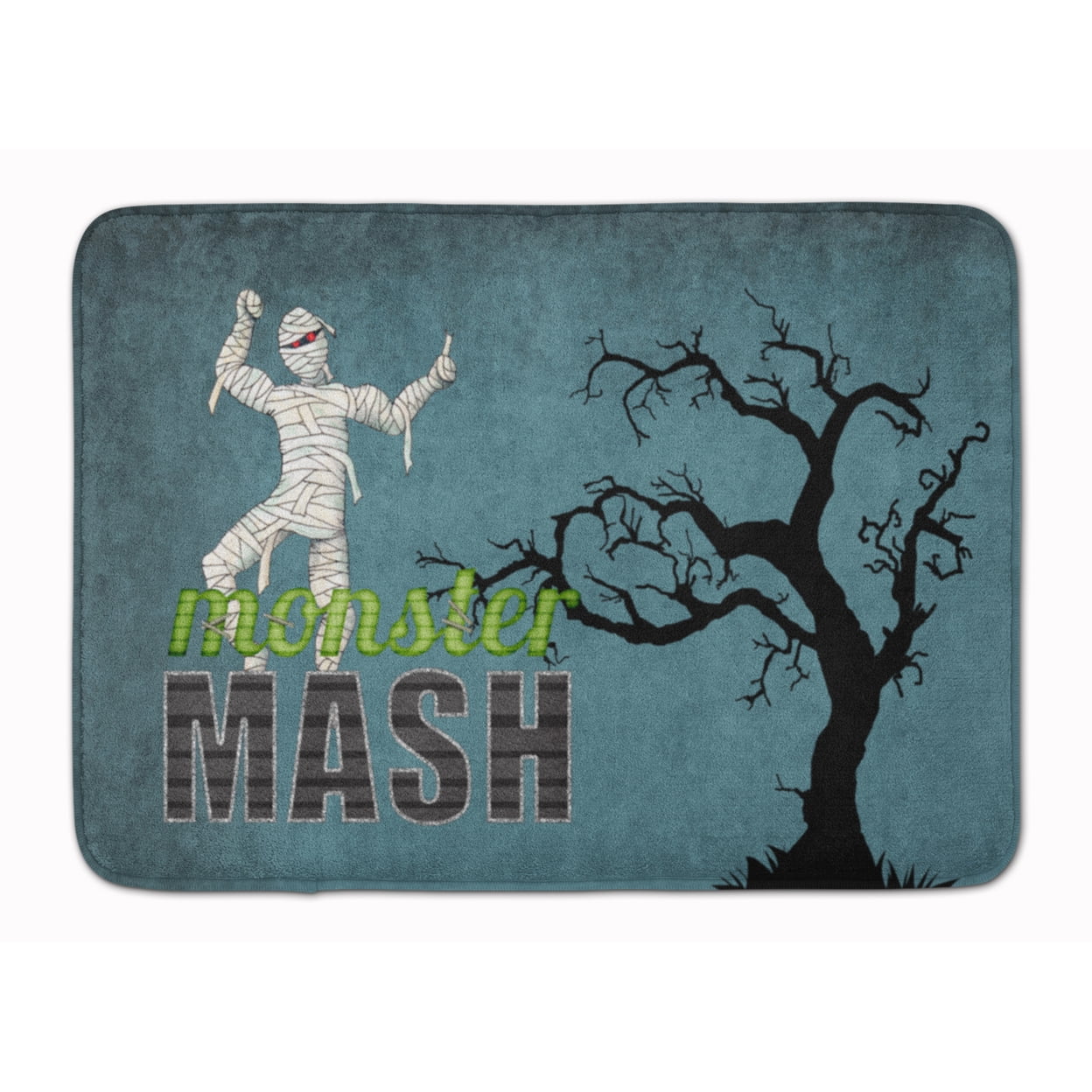 Monster Mash with Mummy Halloween Machine Washable Memory Foam Mat ...