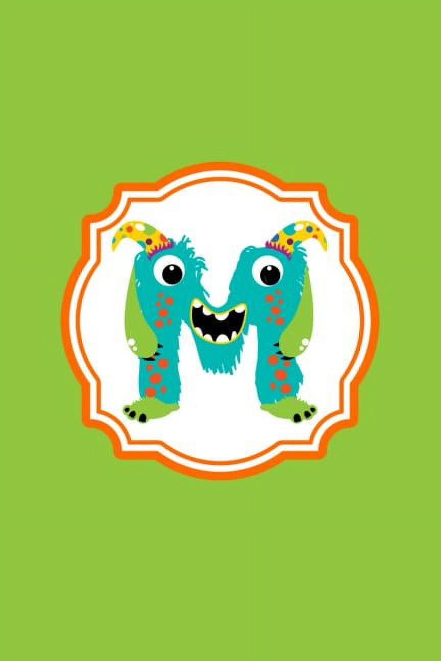 Monster Monogram Journal - Letter M: Polka Dot Teal Monster in Shape of ...
