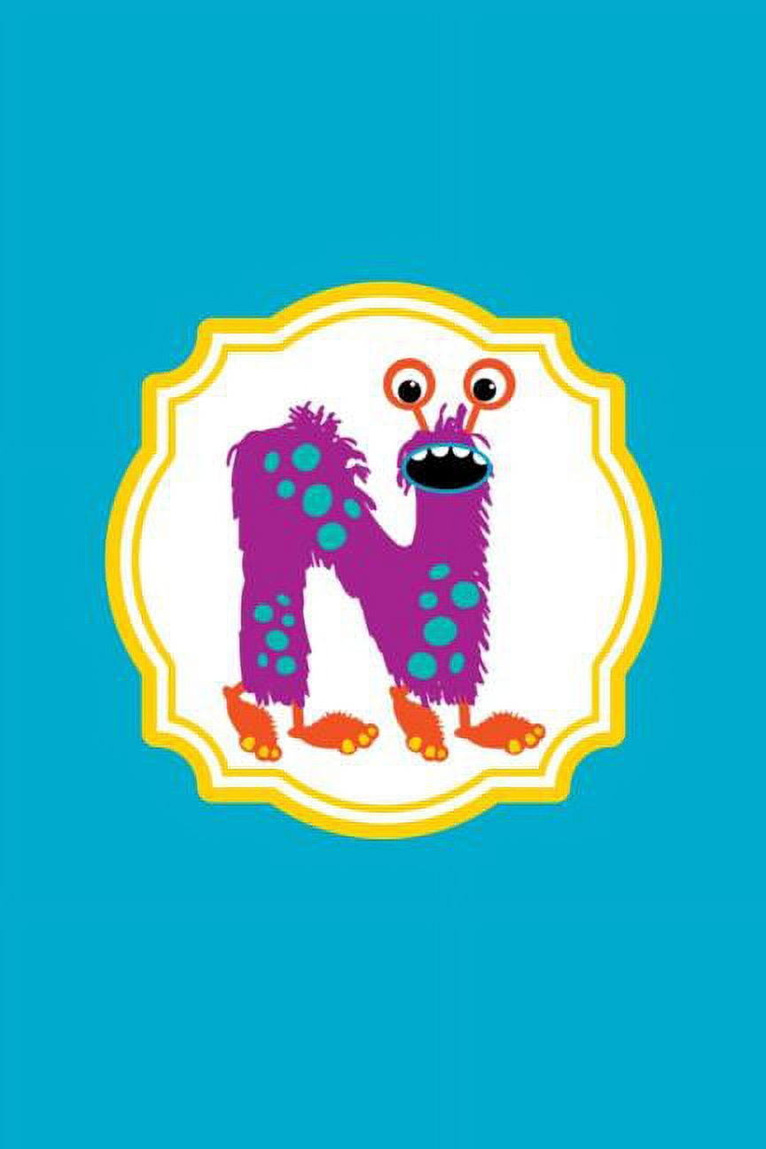 Monster Monogram Journal - Letter N: Shaggy Polka Dot Purple Monster in ...