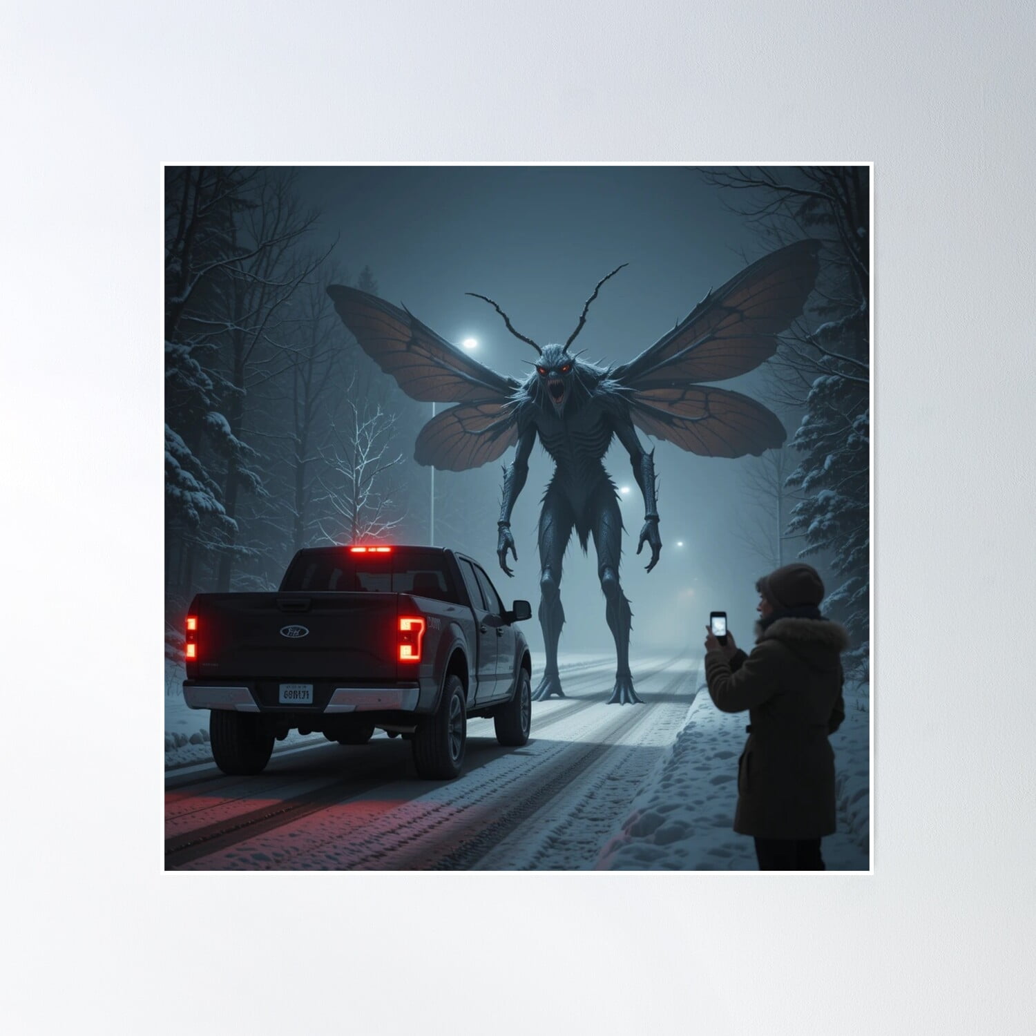 Monster Moth Poster Wall Art, Modern Wall Decor, 30x30 UNFRAMED ...