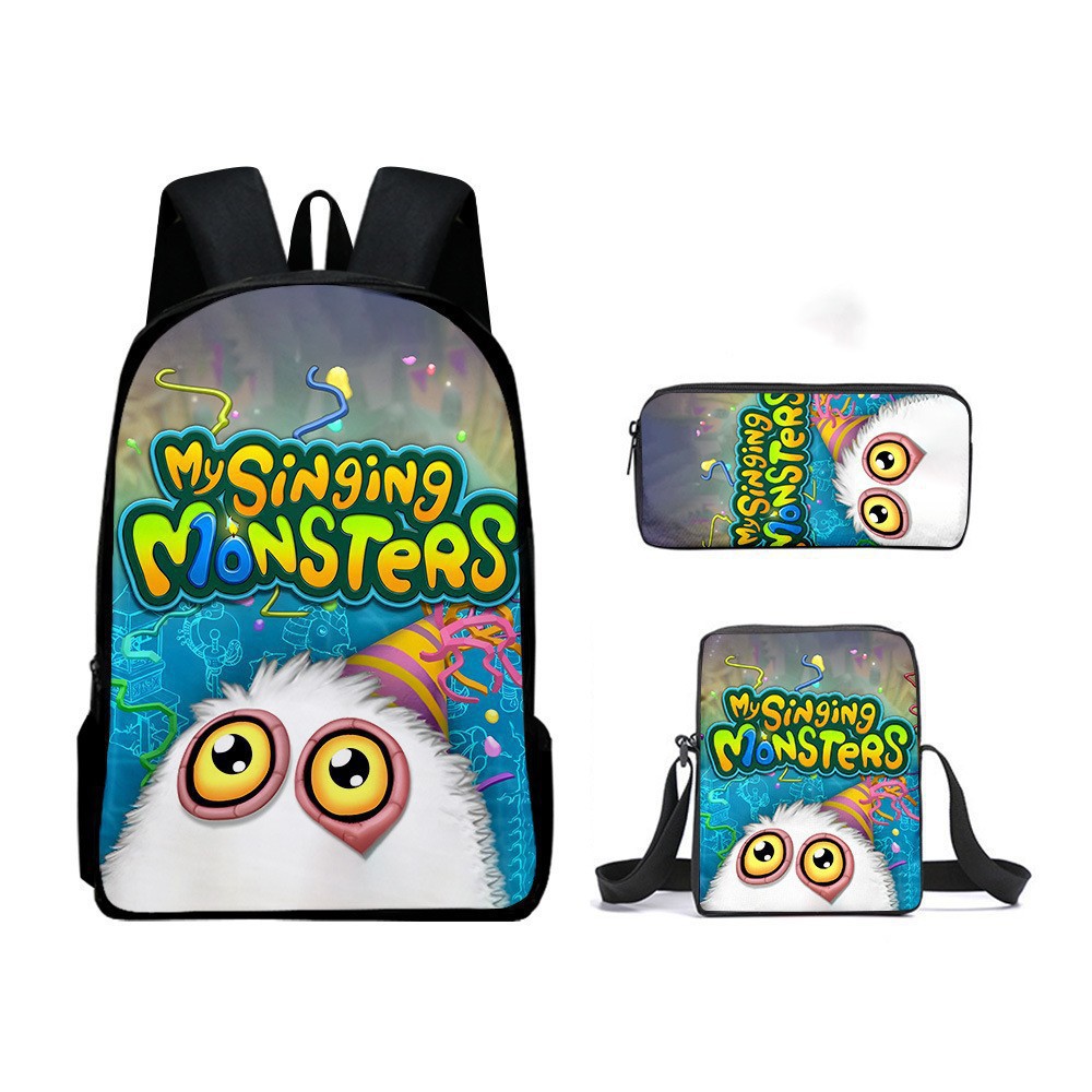 Monster Music Theme Cartoon Schoolbag Backpack Lunch Bag Pencil Case ...