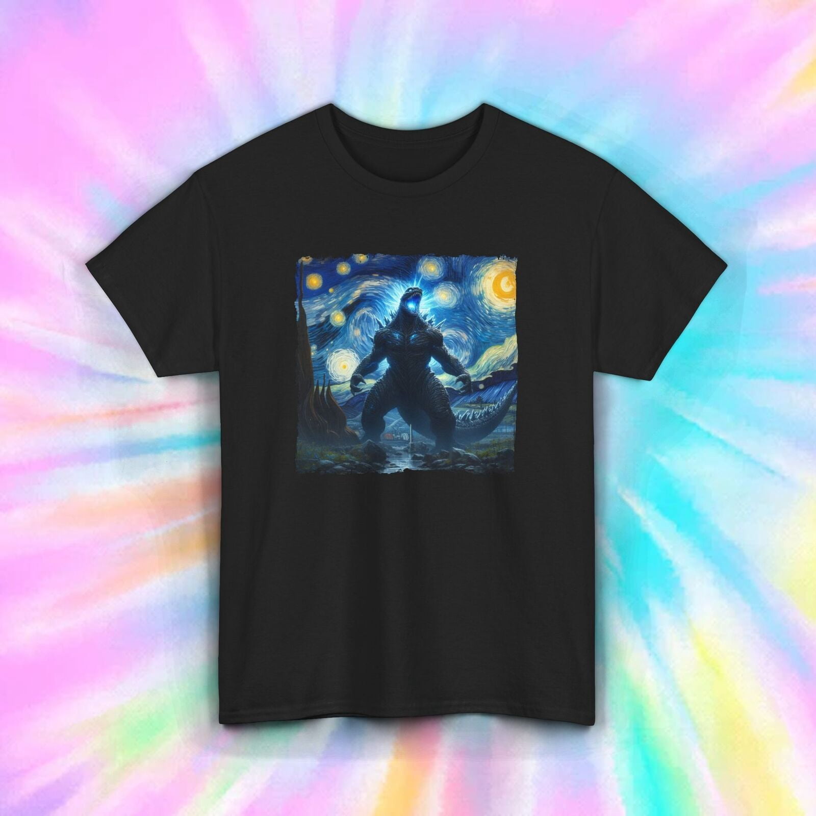 Monster Night Sky Shirt | Giant Creature in Starry Landscape Graphic ...