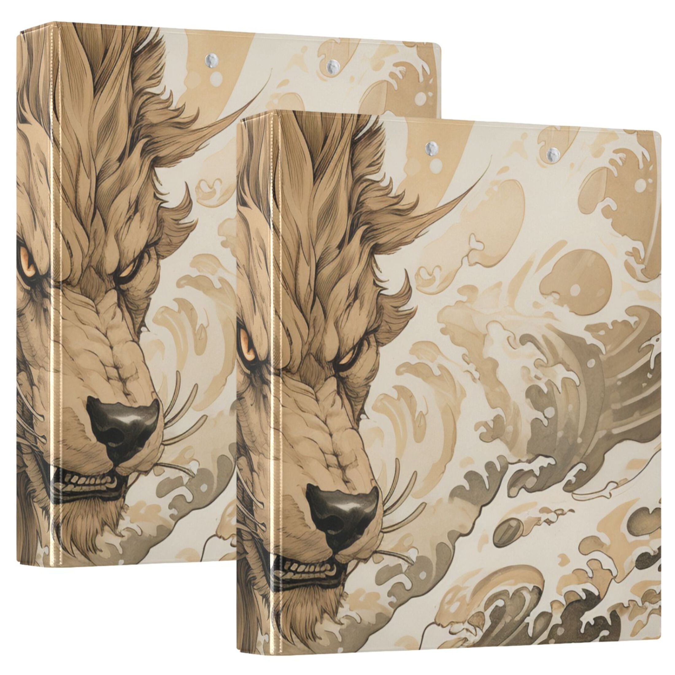 Monster Or Beast Wolf Wave 3 Ring Binders 1.5 inch Hardcover File ...