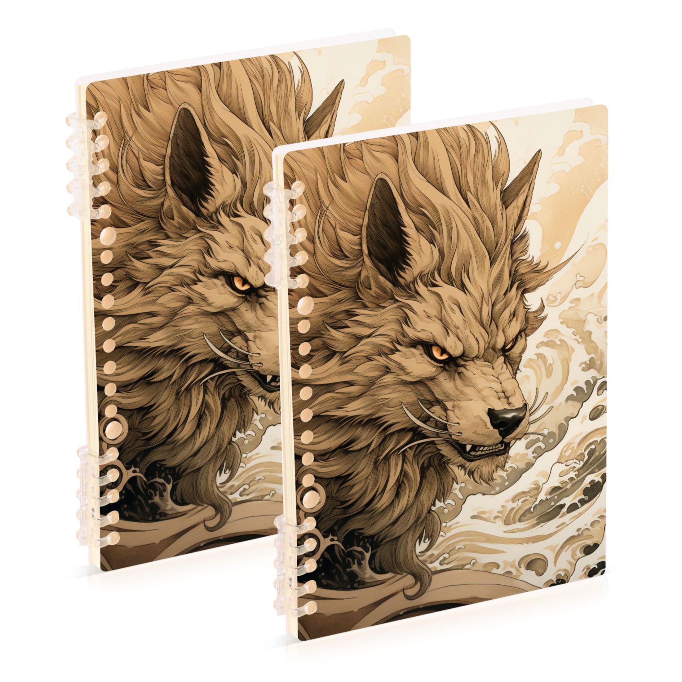 Monster Or Beast Wolf Wave Ring Binder Notebook Journey Note Diary ...