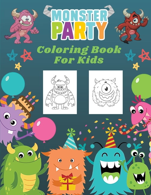 Monster Party Coloring Book For Kids: Monster Party Coloring Book For ...