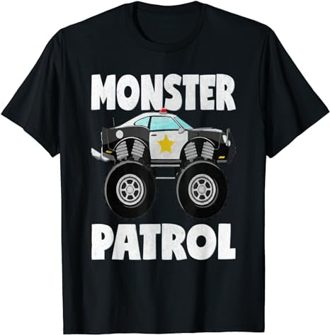 Monster Patrol Vintage Police Cop Car Monster Trucks T-Shirt - Walmart.com